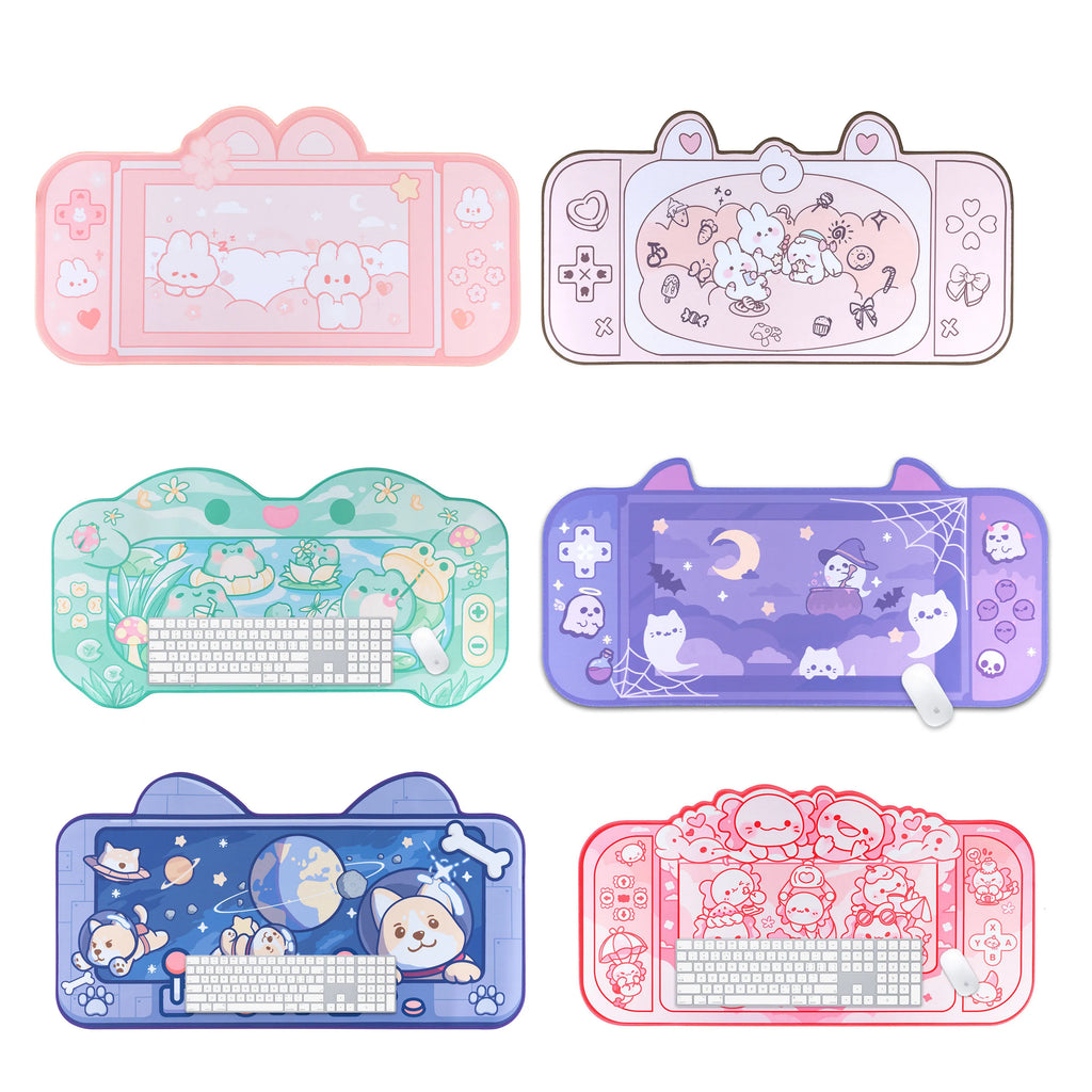 1 PC Kawaii Vibes Cute Critter Gamer Girl Gaming Mouse Pad Desk Pad ...