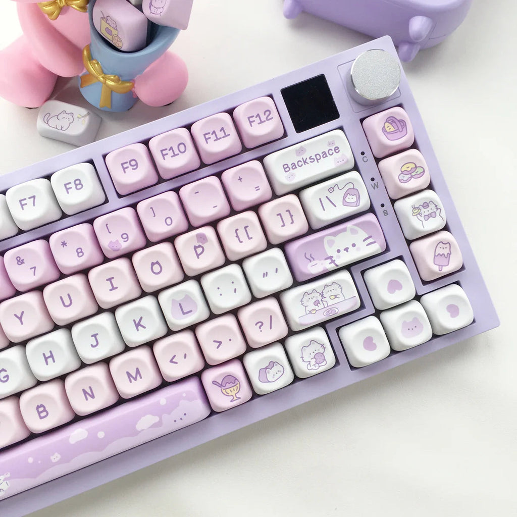 95 Keys Dessert Cat Pastel Kawaii KEYCAPS (No Keyboard) – The Kawaii Shoppu