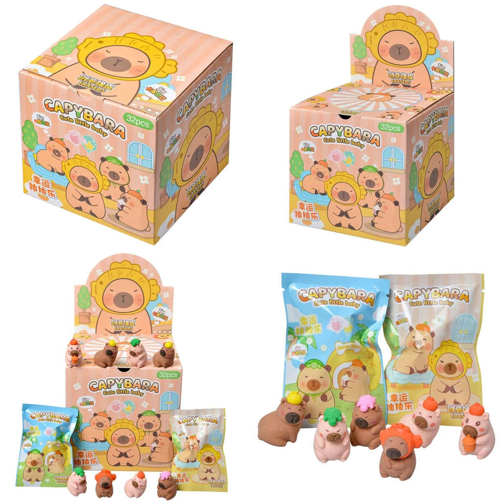 Capybara Blind Box – 32pcs Cute Character Mini Figures – The Kawaii Shoppu