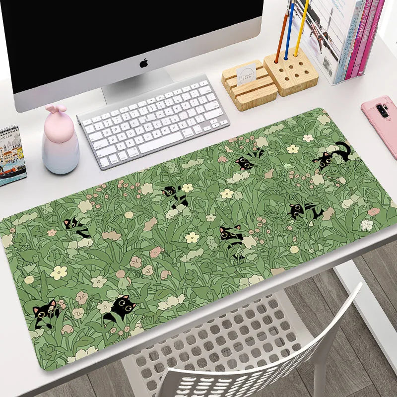 Cat in Flowers Large Gaming Desk Mat Mousepad S-XXL – The Kawaii Shoppu