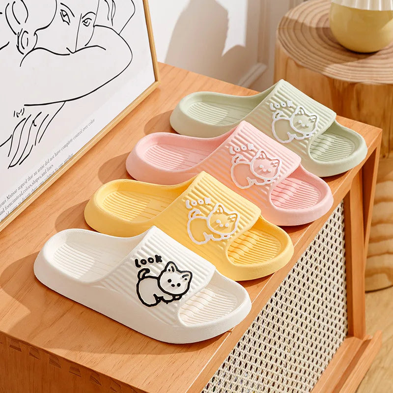Cute Kitten Women's Summer Slippers – Soft Indoor Cloud Slides – The ...