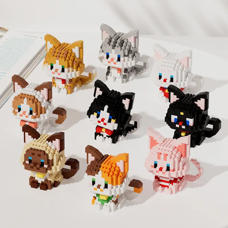 Kawaii Cat Mini Blocks Pet DIY Figure - Cute Gift – The Kawaii Shoppu