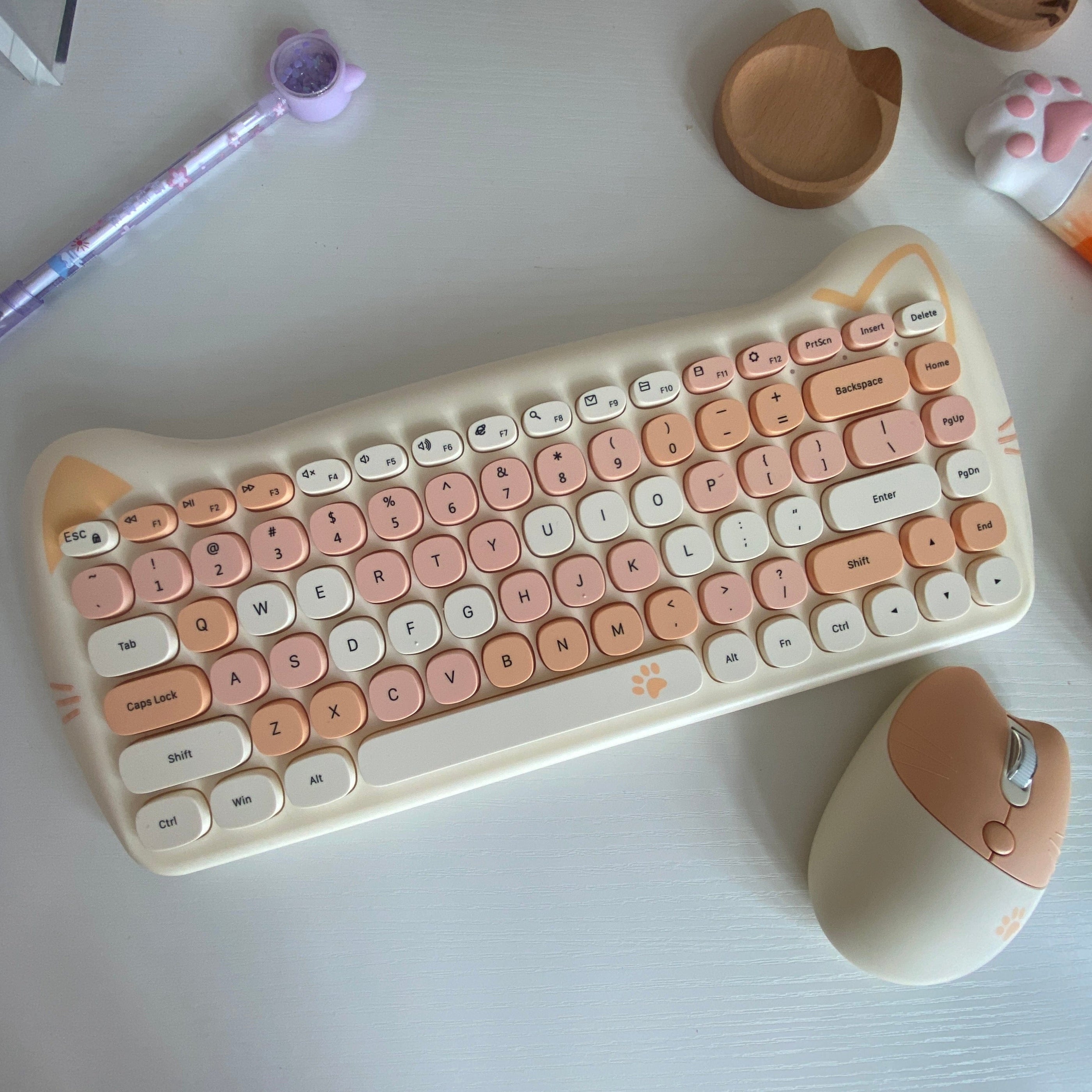 Kawaii Cat Wireless Keyboard & Mouse Set – The Kawaii Shoppu