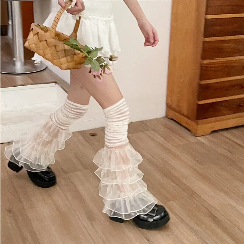 Kawaii Ruffle Lace Puffy Decoration Leg Warmer – The Kawaii Shoppu